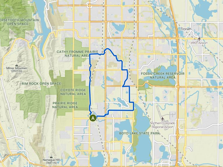 From trail to trail in the South of Fort Collins Loop | road ride | Komoot